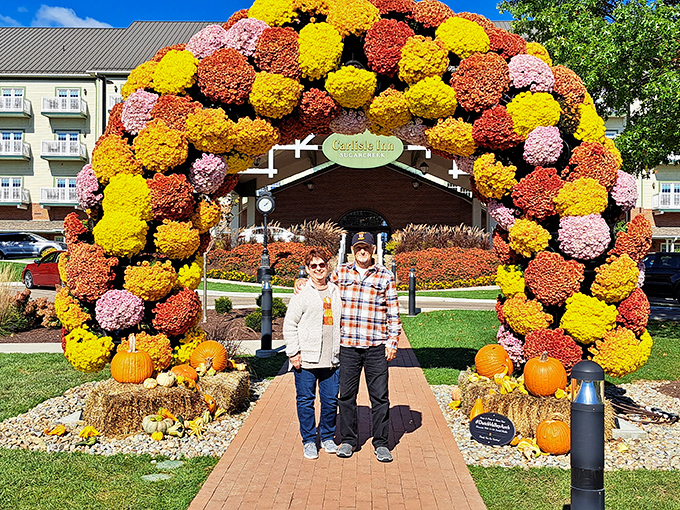 Welcoming arches frame entrances to adventures in traditional craftsmanship and genuine community warmth.