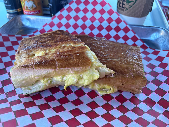 Breakfast perfection doesn't have to be complicated. This egg sandwich on Cuban bread proves that simple ingredients done right create morning magic.