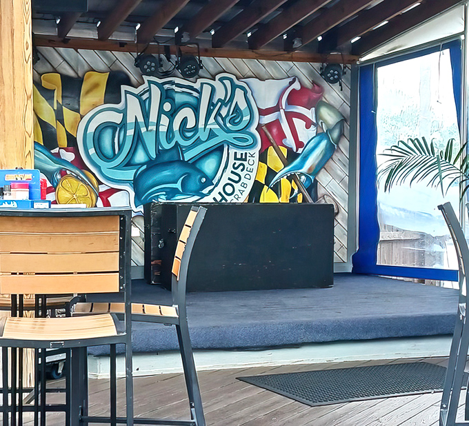 That mural captures the spirit of Nick's better than words ever could &ndash; bold, colorful, and proudly waving its Maryland flag.