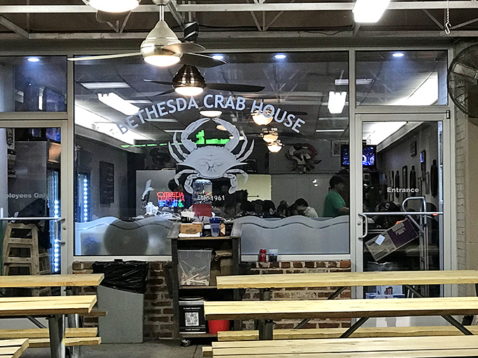 The crab silhouette in the window&mdash;nature's perfect design and Maryland's unofficial mascot&mdash;welcomes hungry patrons to seafood nirvana.