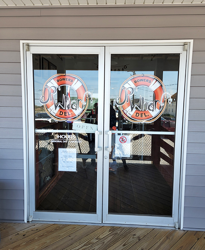 The entrance to seafood paradise&mdash;where that life preserver logo promises to save you from mediocre dining experiences.