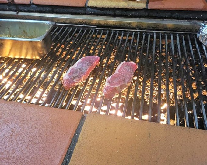Two steaks at the starting line, about to begin their journey to perfection. The anticipation is half the pleasure.
