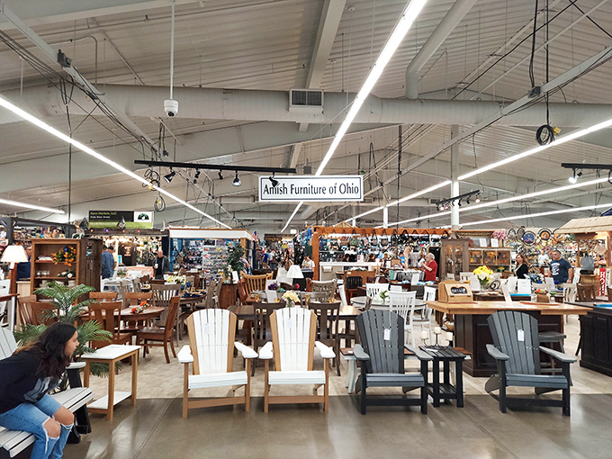 Furniture displays featuring pieces with more character and craftsmanship than anything found in modern showrooms.