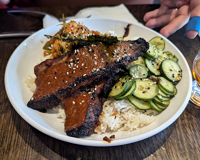 Korean-inspired barbecue that proves Landmark isn't a one-trick pony. That cucumber salad provides the perfect fresh counterpoint to the rich, smoky meat.