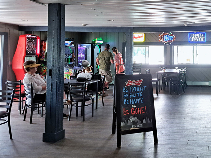 Games area adds extra fun to your dining experience, perfect for keeping everyone entertained between delicious courses.