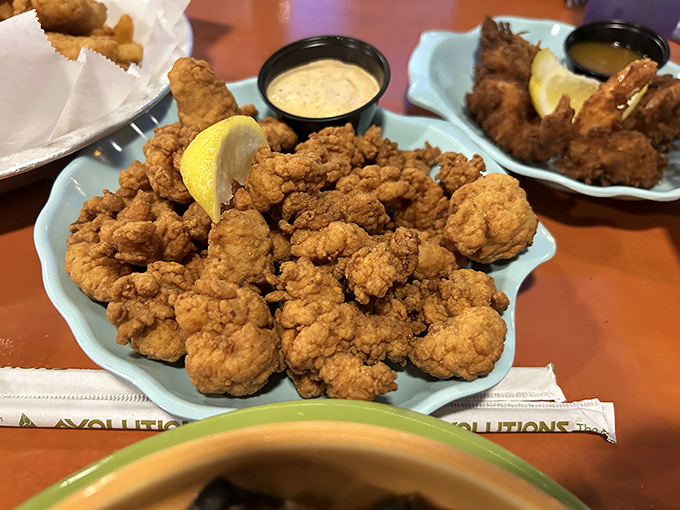 Gator bites: Florida's culinary initiation ritual. Crispy, tender, and the perfect conversation starter for first-time visitors.