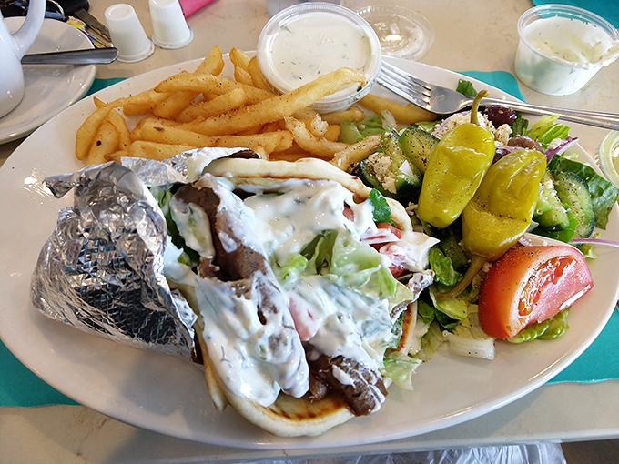 This isn't just a gyro&mdash;it's a Mediterranean vacation wrapped in warm pita, with tzatziki sauce that could make Zeus himself weep with joy.