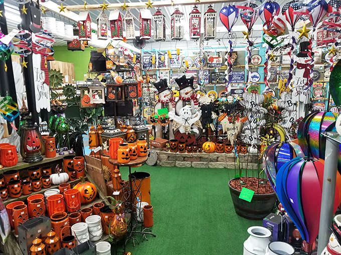 Halloween heaven for the decoration obsessed. Those pumpkin lanterns practically beg to light up your front porch this October.