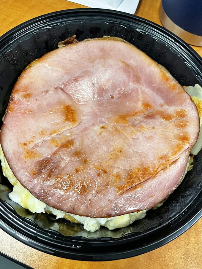 The ham and egg breakfast to end all ham and egg breakfasts. That thick-cut ham could make even vegetarians question their life choices.