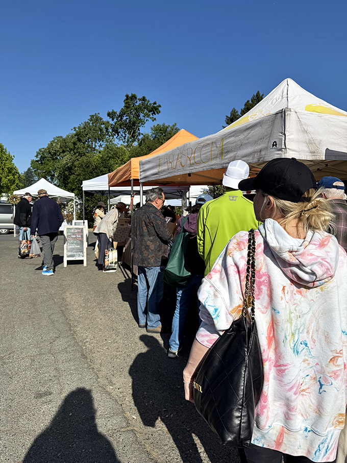 The farmers market draws locals and visitors alike, all united in the quest for produce so fresh it practically introduces itself.