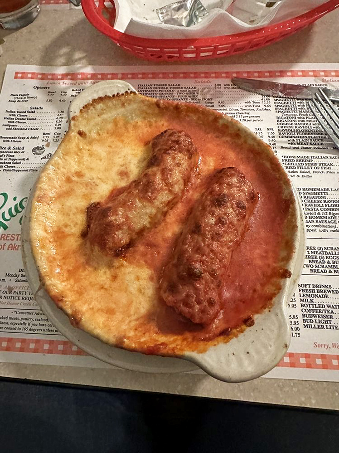 Half cheese, half sauce &ndash; all delicious. This baked Italian sausage casserole demonstrates why sometimes the simplest combinations create the most profound satisfaction.