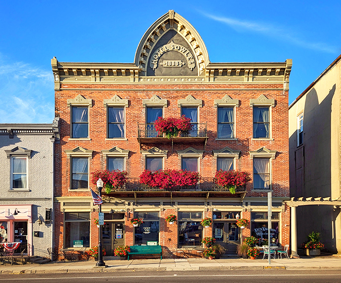 Hotel Sowles' cascading flower boxes transform this historic building into a vertical garden. Proof that Urbana knows curb appeal isn't just for single-family homes.