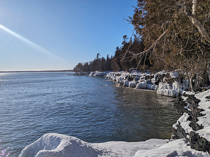 Winter's artistic side on full display—creating ice sculptures that would make contestants on baking shows weep with inadequacy.
