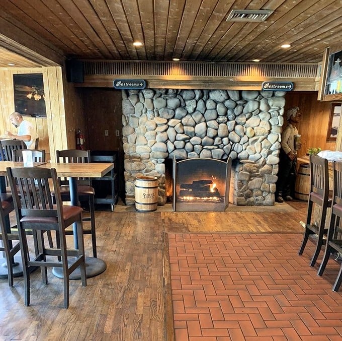 Nothing complements seafood like a crackling fire that reminds you of beach bonfires and stories that get better with each telling.