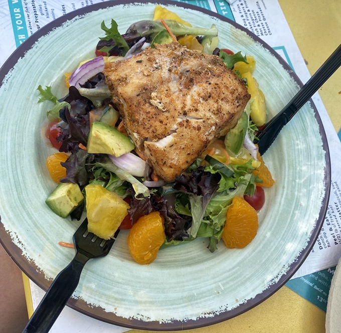 This salmon-topped salad proves healthy eating needn't be punishment&mdash;it's what mermaids would eat if they decided to go on a wellness retreat.