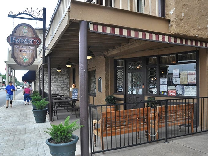 Ketzler's charming storefront beckons passersby with its inviting patio—the kind of place where one drink easily turns into an afternoon.