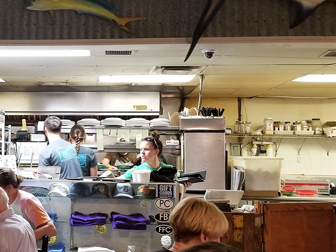 Behind the scenes where the magic happens, turning ocean treasures into plate-worthy masterpieces.