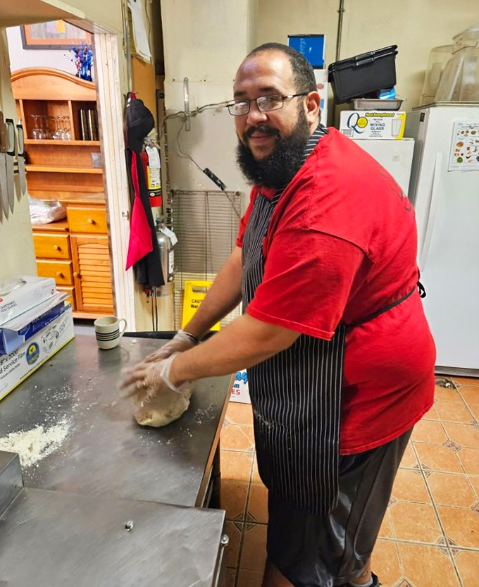 Watching dough being lovingly kneaded by hand is like seeing the beginning of a beautiful friendship between flour and flavor.