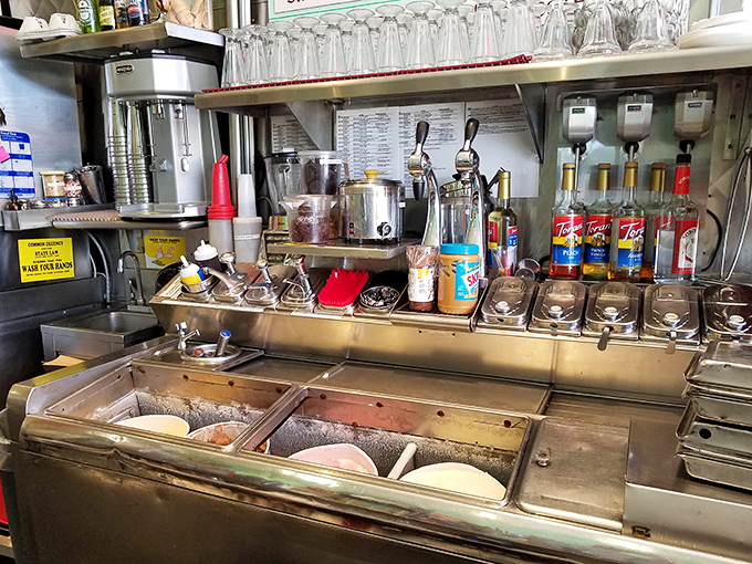 This isn't just a kitchen station&mdash;it's the laboratory where ice cream alchemy transforms simple ingredients into those 43 legendary shakes.