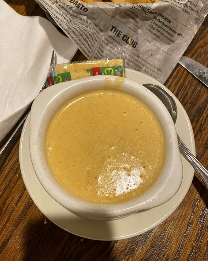 Lobster bisque so velvety and rich, it makes you wonder if lobsters secretly aspired to become soup all along.