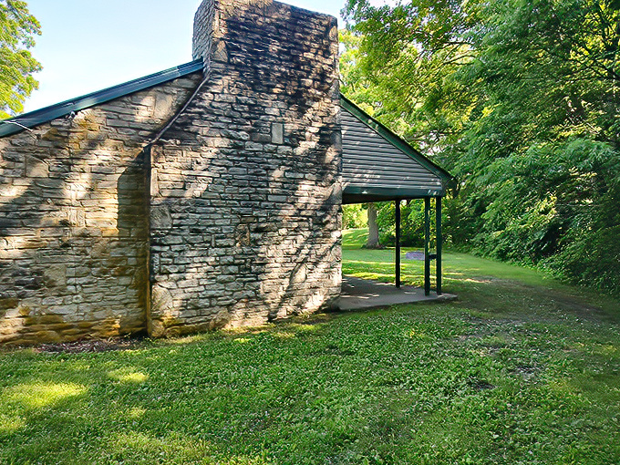 This rustic stone shelter has witnessed generations of family reunions, each adding their laughter to its storied walls.