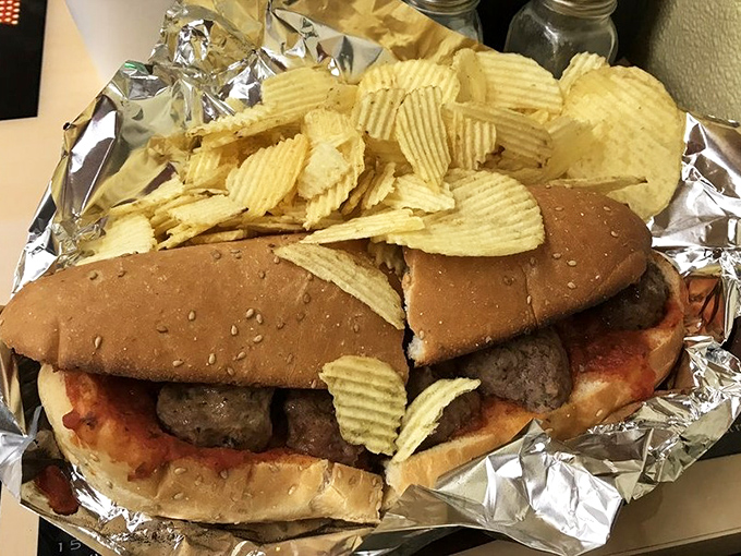 A meatball sub that requires both hands, several napkins, and absolutely no concern for your shirt's wellbeing&mdash;the hallmark of truly exceptional comfort food.