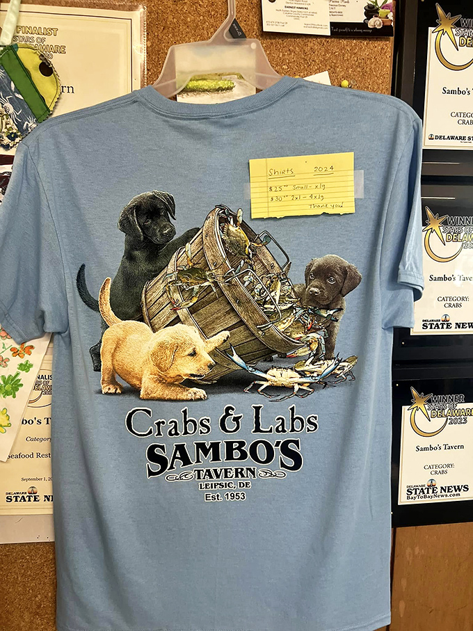 The unofficial uniform of Delaware crab enthusiasts&mdash;because sometimes you need to wear your seafood allegiance on your sleeve.