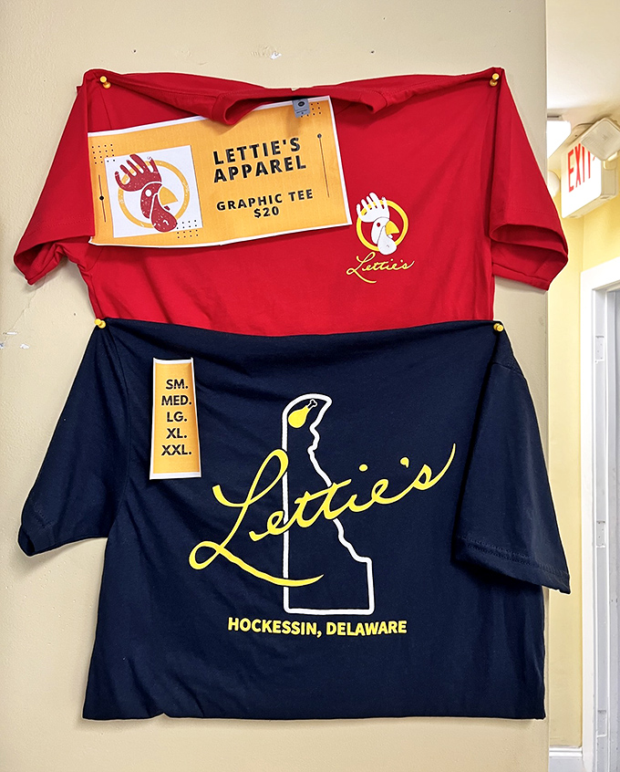 The ultimate souvenir: wear your love for Lettie's proudly with Delaware-shaped merch that lets everyone know where to find the good stuff.