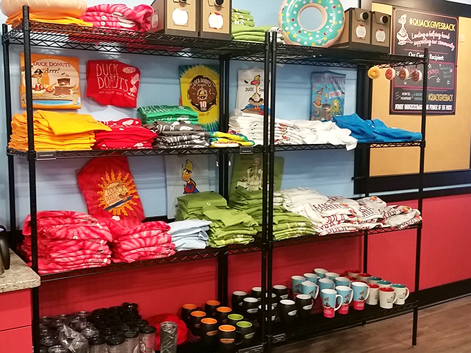 Duck Donuts merch: because sometimes wearing your food obsession on your sleeve (or mug) is the only reasonable option.