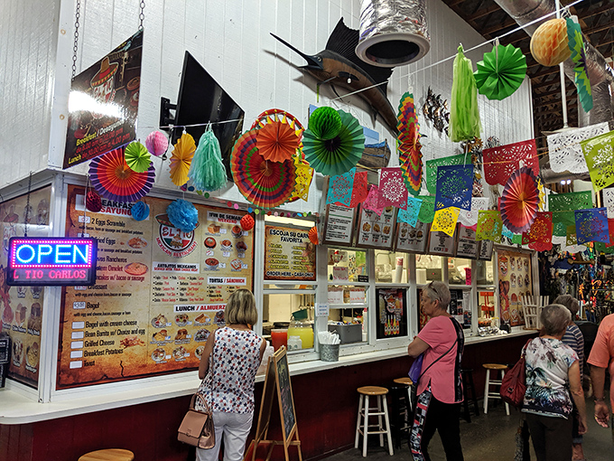 A fiesta for your taste buds! Colorful decorations and menu boards promise authentic flavors that beat any mall food court by miles.