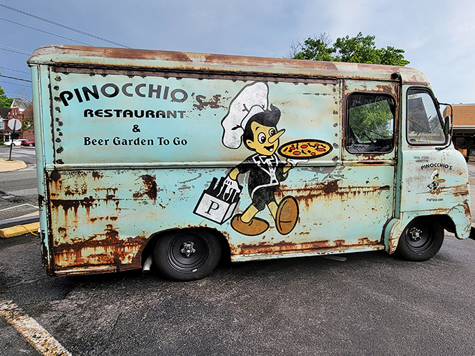 The vintage Pinocchio's truck&mdash;like finding a pizza time machine that somehow makes you hungry just by looking at it.