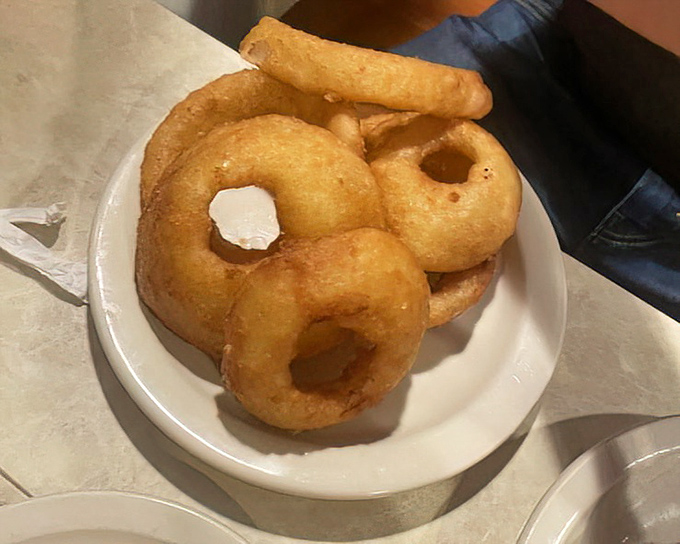 Onion rings with the perfect crunch-to-softness ratio &ndash; the kind that make you wonder why you ever waste calories on lesser versions.
