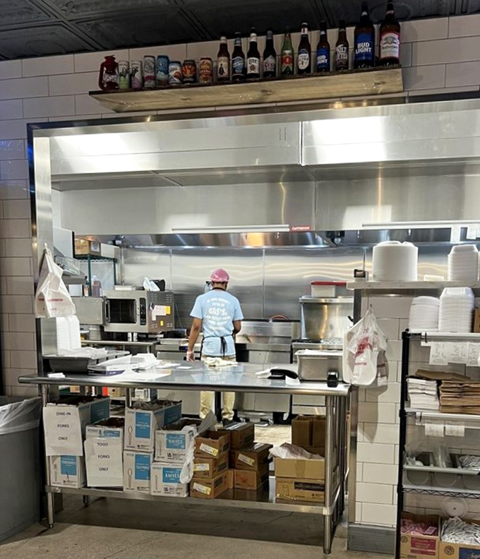 A glimpse into the kitchen where the magic happens. Like peeking behind the curtain at a delicious, crispy-skinned Oz.