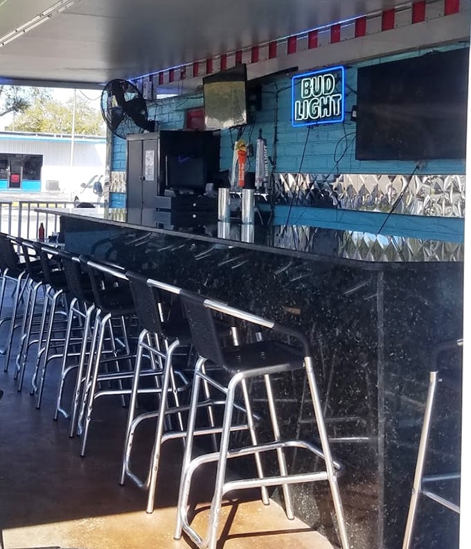 The outdoor counter where Florida weather meets New York attitude&mdash;a perfect spot to enjoy your coffee while watching the world go by.