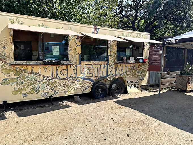 The food trailer origins remain, beautifully adorned with artwork that says, "Yes, we're serious about this barbecue business."