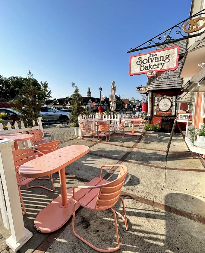 Al fresco dining where Danish pastries meet California's perfect weather in sweet harmony.