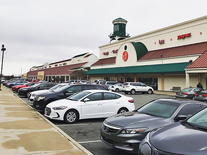 The parking lot tells the tale of a successful shopping day&mdash;cars from counties near and far, united in the pursuit of retail therapy.