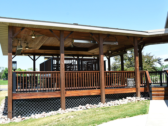 The covered patio at Cimaroli's offers al fresco dining with protection from Wisconsin's weather whims. Summer evenings find their perfect home here.