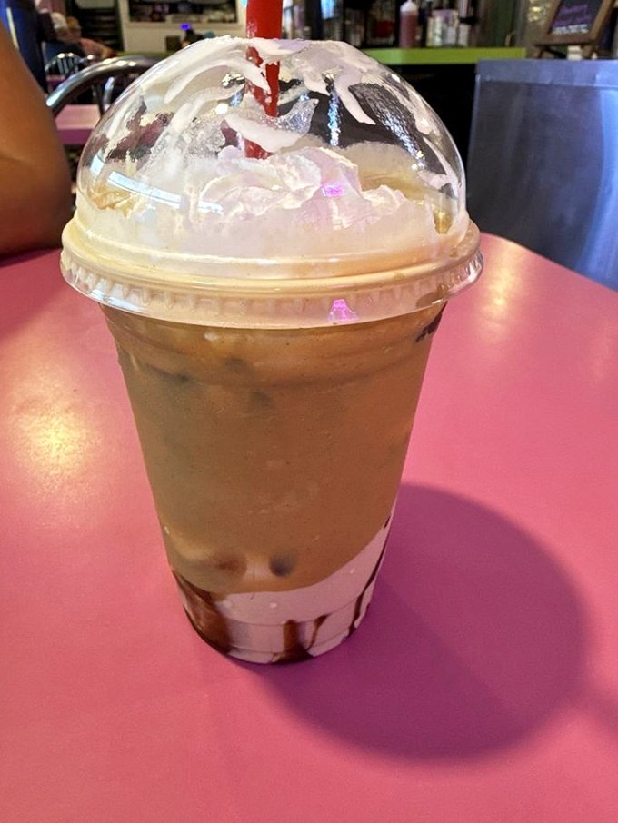 This isn't just a milkshake—it's dessert with a straw. The peanut butter-chocolate combo could make even the most dignified adult giggle with delight.