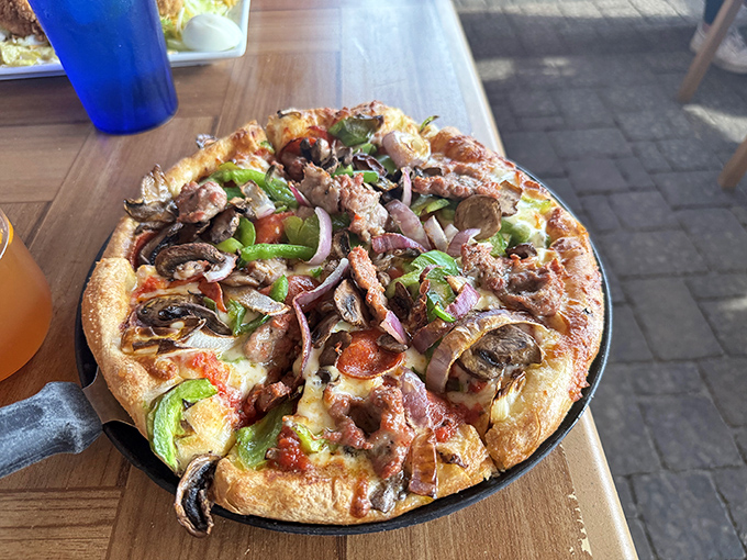 This isn't just a pizza&mdash;it's a carefully constructed flavor landscape where each topping has found its perfect home.