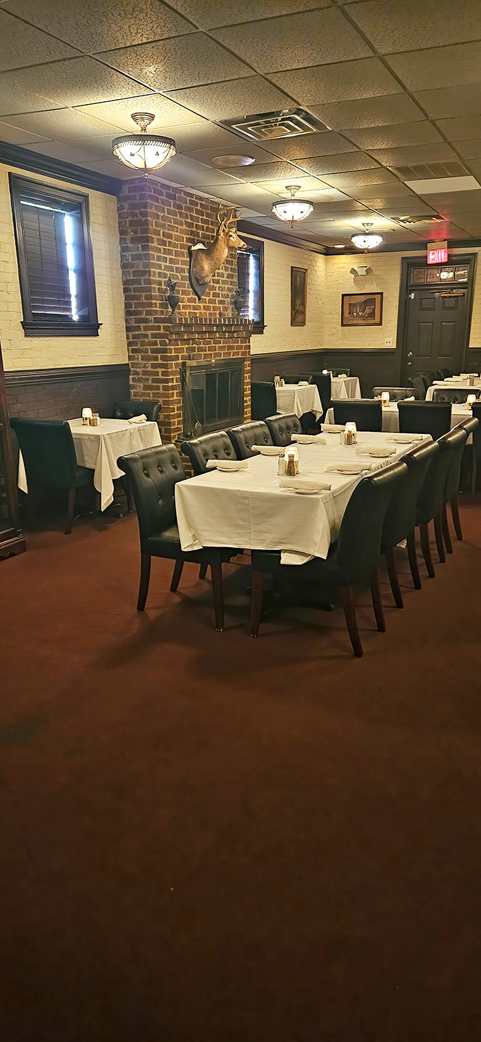 The private dining area where the mounted deer head has seen countless celebrations, proposals, and "I shouldn't have another bite, but..."