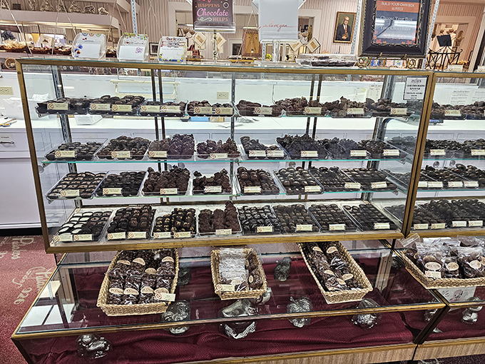 Pulakos' chocolate display case is the adult equivalent of a toy store window, where resistance is futile and calories don't count if you're on vacation.
