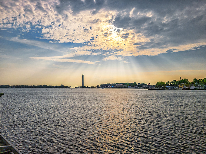 Golden hour transforms Put-in-Bay into a shimmering dreamscape. The sun's rays create a spotlight effect worthy of a standing ovation.