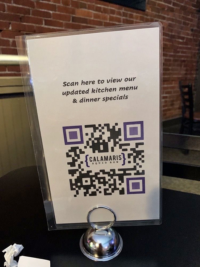 The modern meets the traditional&mdash;scan for the menu, stay for the brick wall ambiance that no amount of technology can replace.