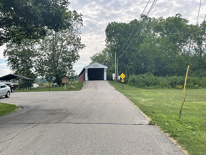 Approaching the bridge by road gives you that perfect reveal moment&mdash;like stumbling upon a historical treasure just around the bend.
