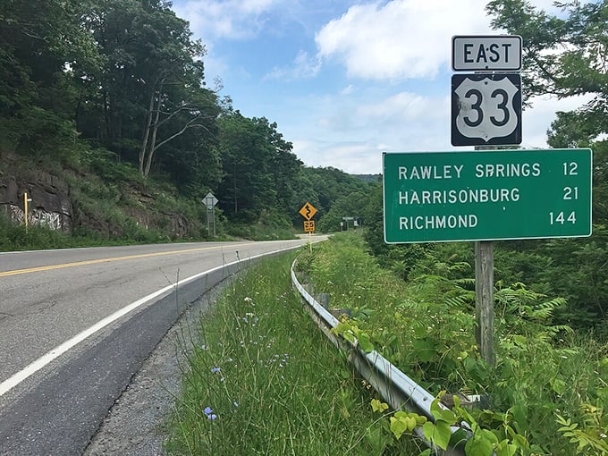 East Route 33 signage points toward adventures beyond state lines. The road trip possibilities from southeastern Ohio seem endless.