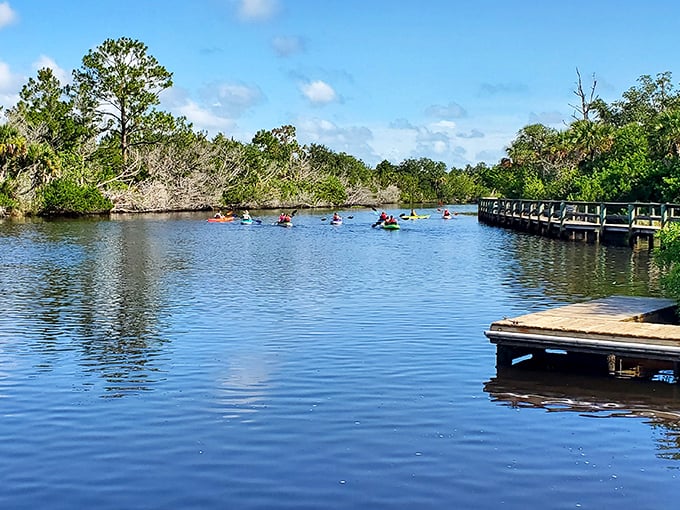 Kayakers glide through pristine waters, living their best "I'm one with nature" lives while the rest of us scroll through their vacation photos with envy.