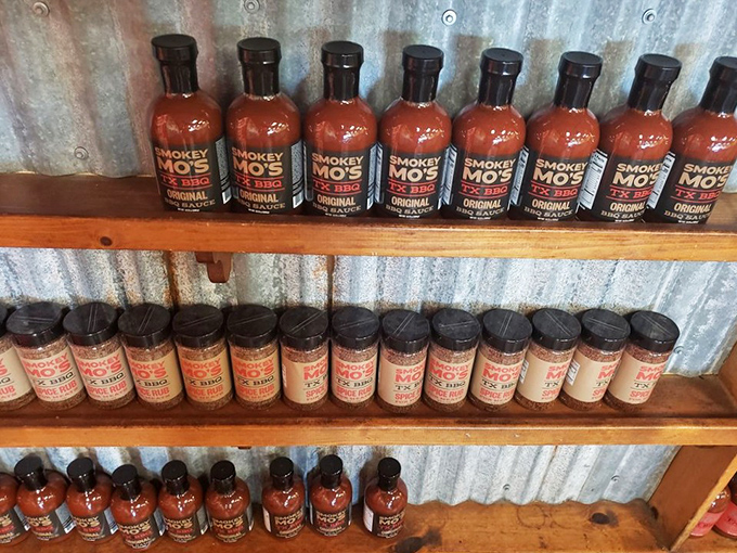 A rainbow of sauces for those who dare, though the meat hardly needs the help.