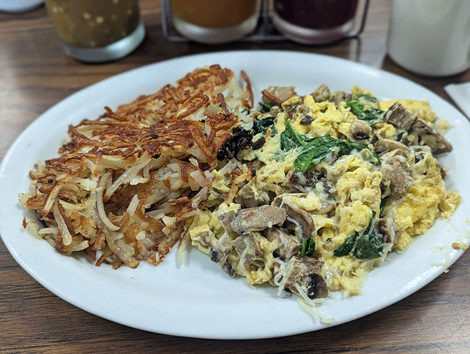 A scramble that tells a story of perfect technique&mdash;where eggs, vegetables, and cheese come together in a morning symphony that hits all the right notes.