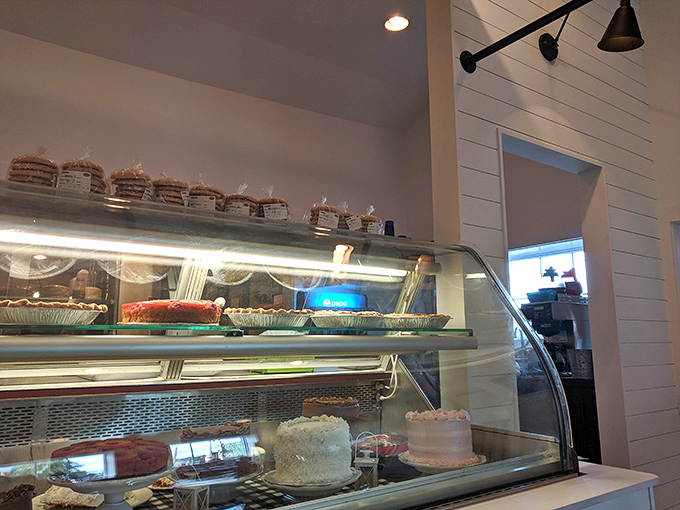 The dessert counter is like a museum of American baking excellence, where cakes and pies are displayed with the reverence they deserve.
